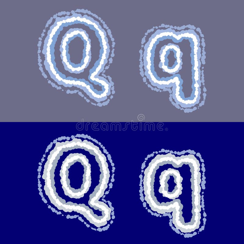 Vector Letter Q on Grey and Blue Background Stock Vector - Illustration ...