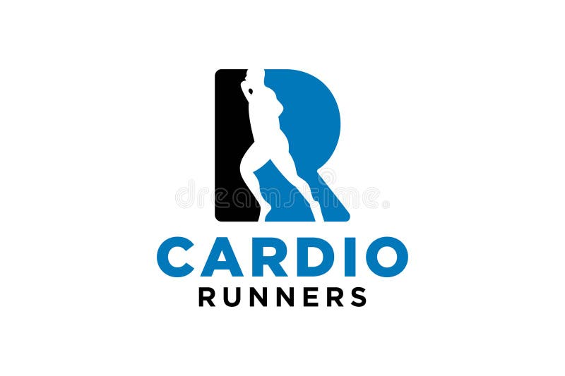 Vector Letter R for Running Logo Design Combination People, Stock ...