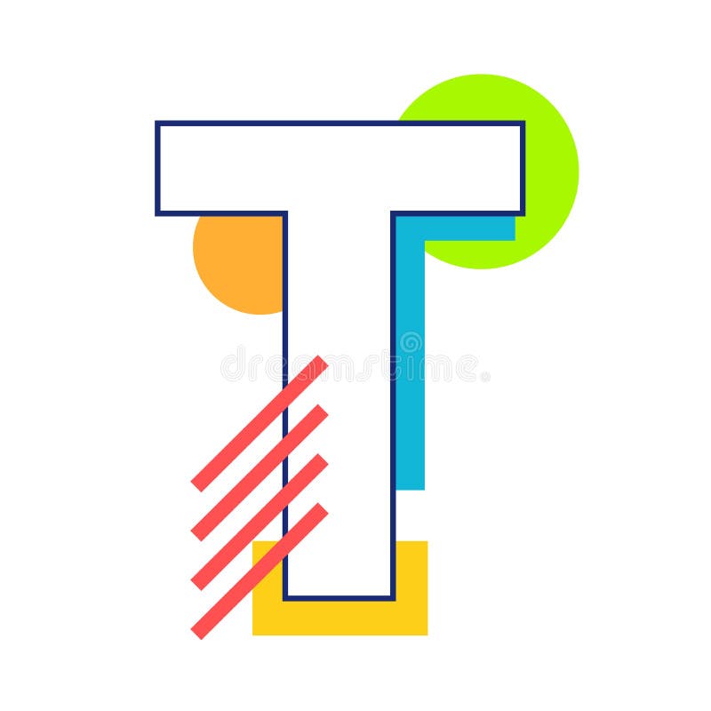 Vector letter T stock vector. Illustration of blue, label - 149199338