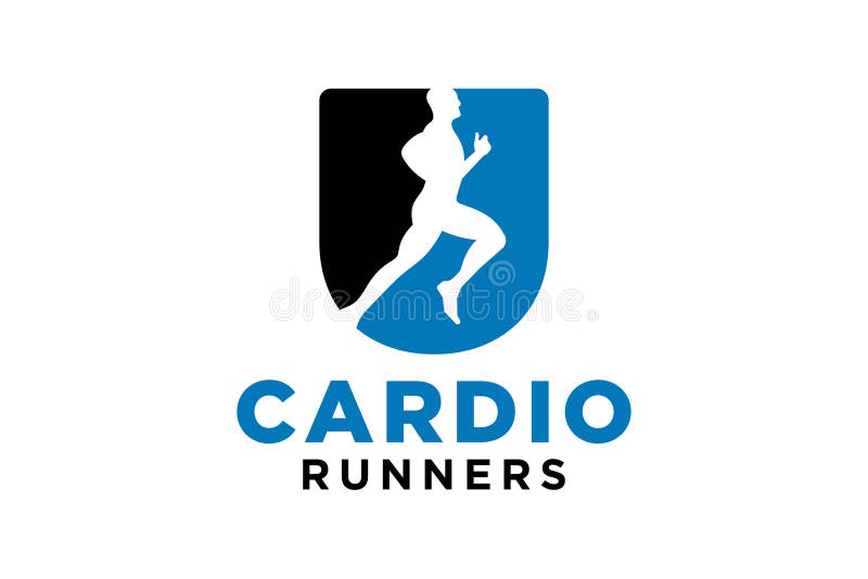Vector Letter U for Running Logo Design Combination People, Stock ...