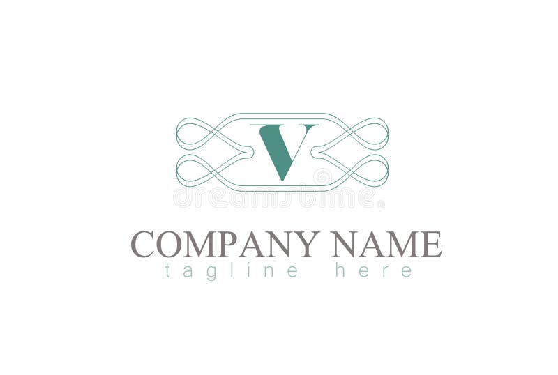Vector Letter V Decorative Ornament Frame Design. Stock Vector ...