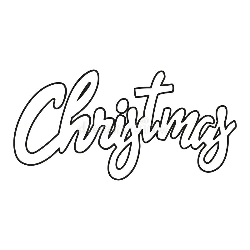 Vector Lettering for Christmas. Typography Text in Flat Style. Isolated ...