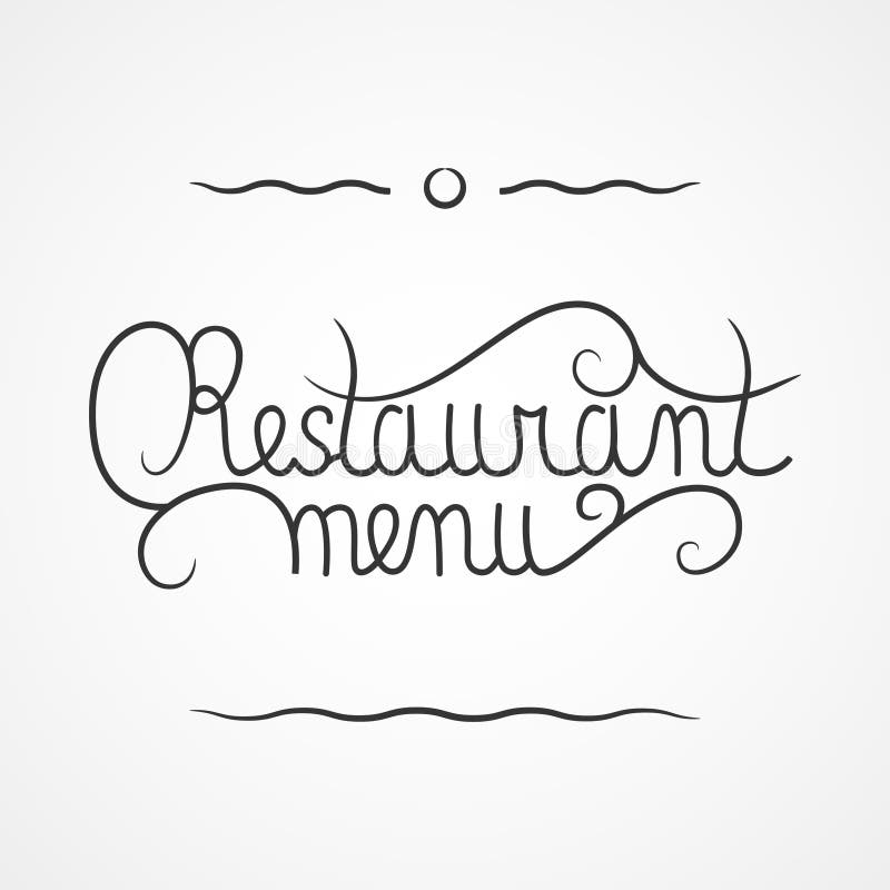 Vector Lettering Restaurant Menu Stock Vector - Illustration of ...