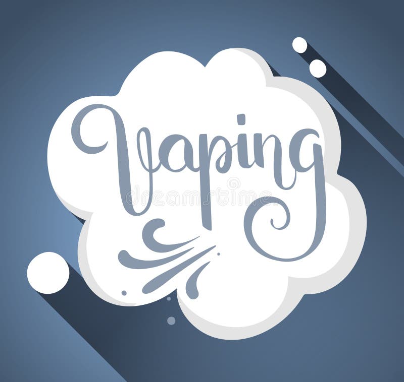 Vector Lettering - Vaping - with the Steam Cloud on a Background Stock ...