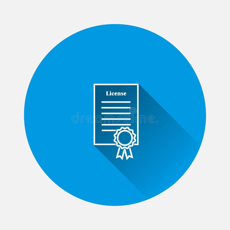 Vector License Certificate Icon on White Isolated Background Stock ...