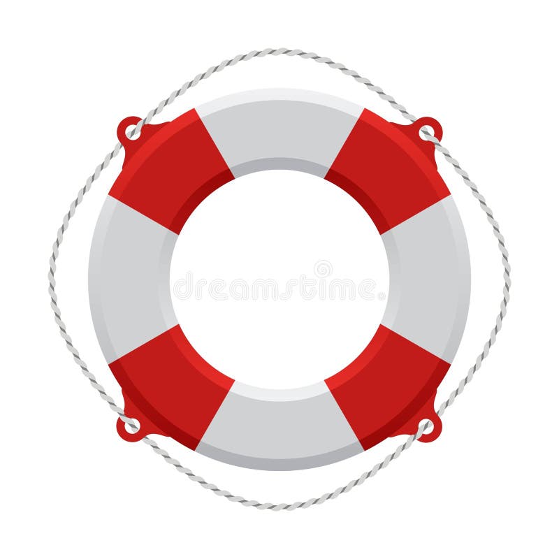 Vector Lifebuoy. Life Ring with Rope Stock Vector - Illustration of ...