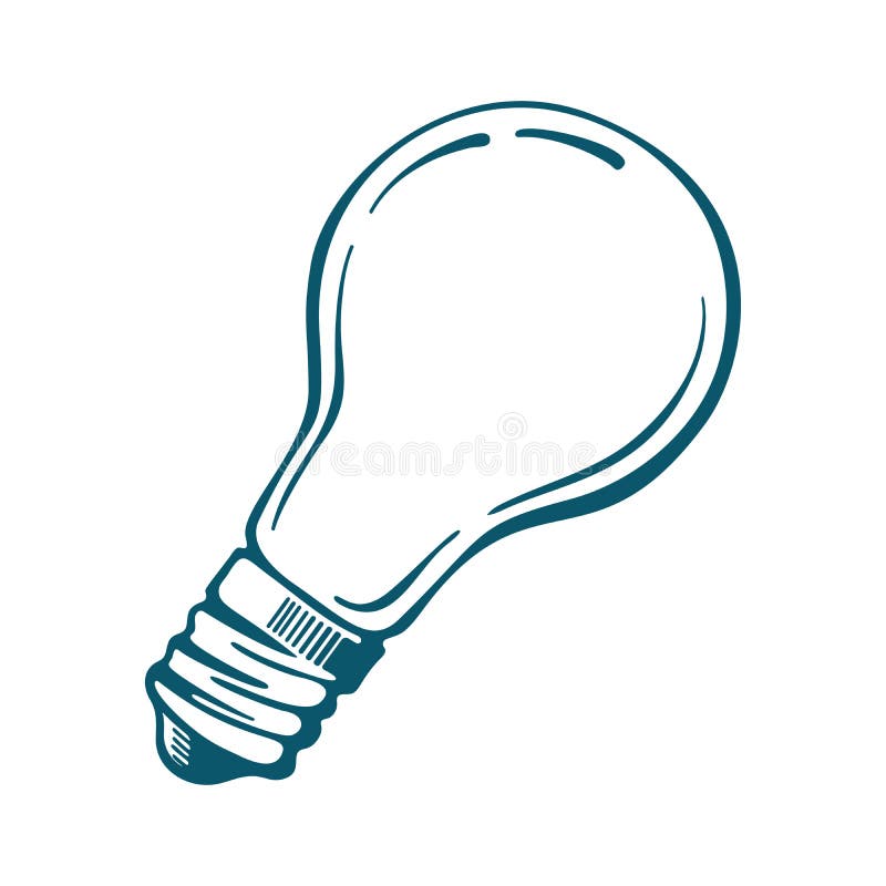 Vector Light Bulb Icon Blue Isolated on White Background Stock Vector ...