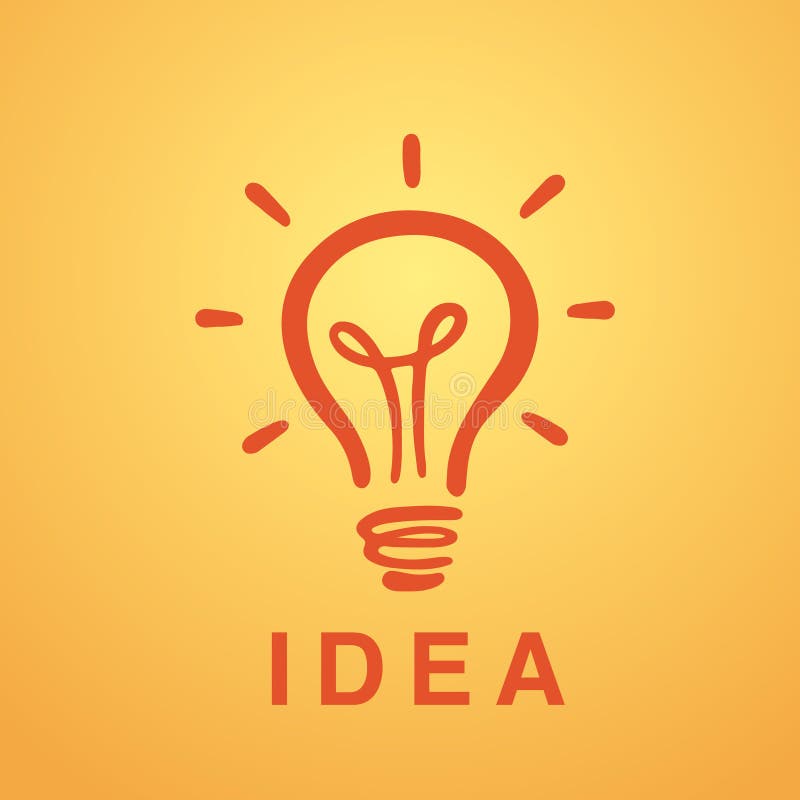 Vector Light Bulb Icon with Concept of Idea Stock Illustration ...