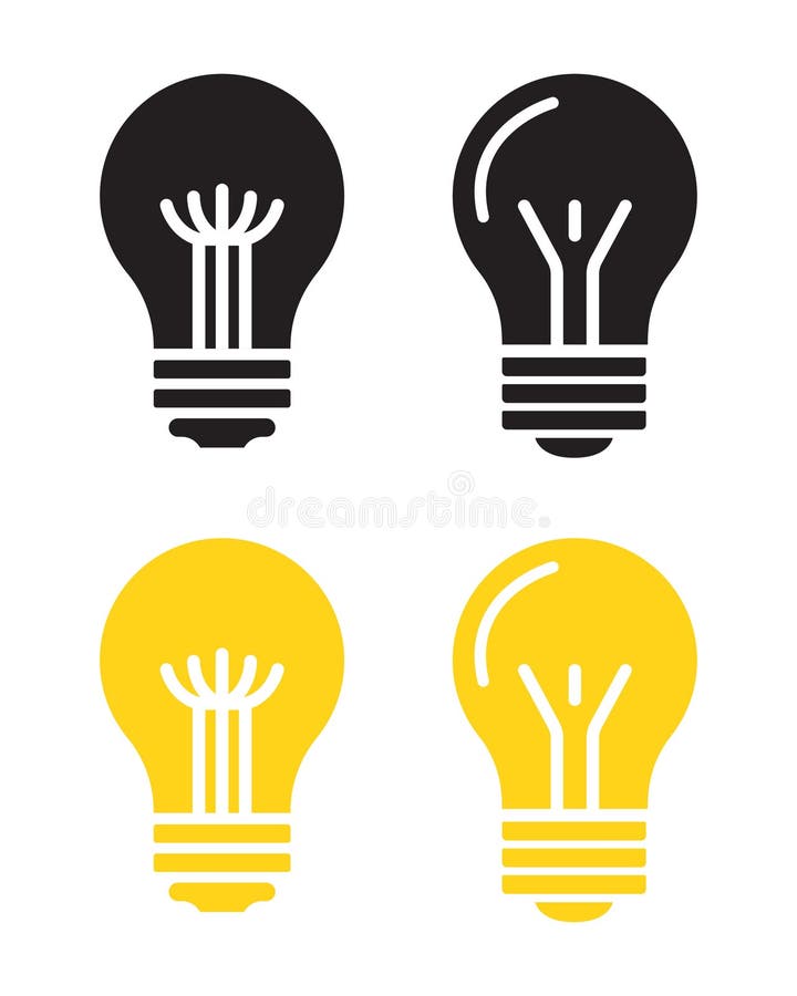 Vector Light Bulb Icon Set stock illustration. Illustration of energy ...