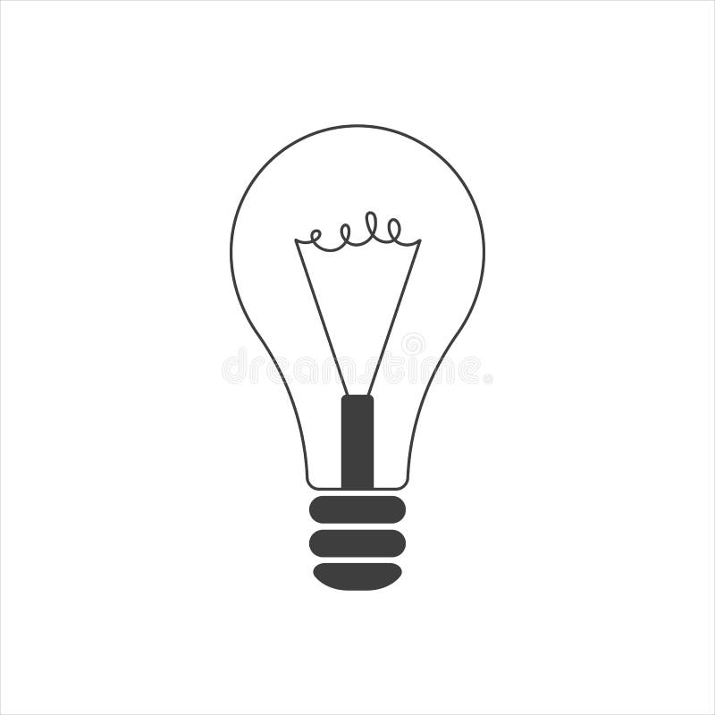 Vector Light Bulb Icon on a White Background. EPS10 Stock Illustration ...