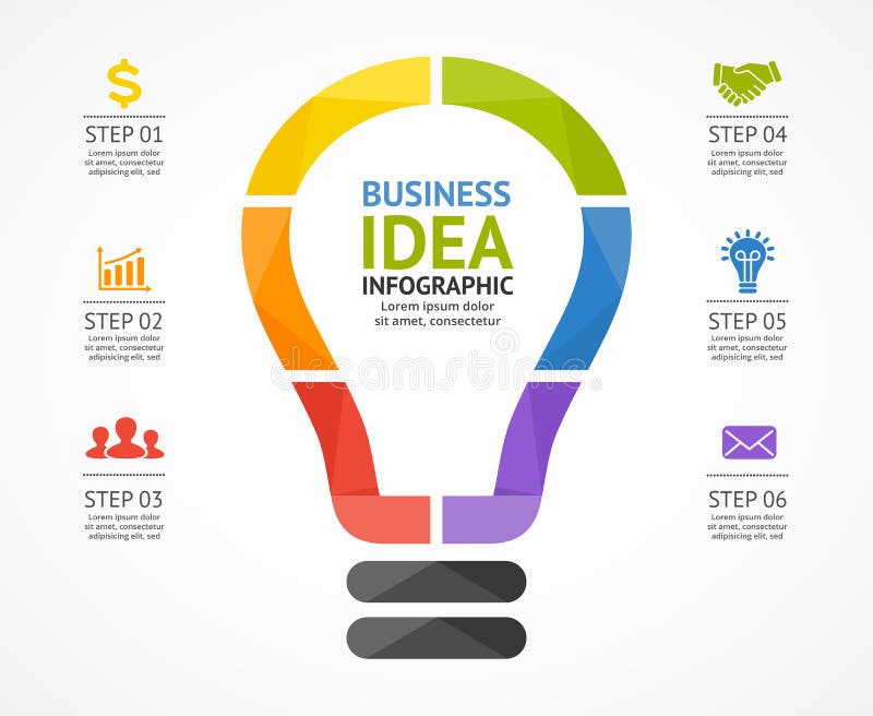 Vector Light Bulb Infographics Set. 3, 4, 5, 6, 7 Options, Parts, Steps ...