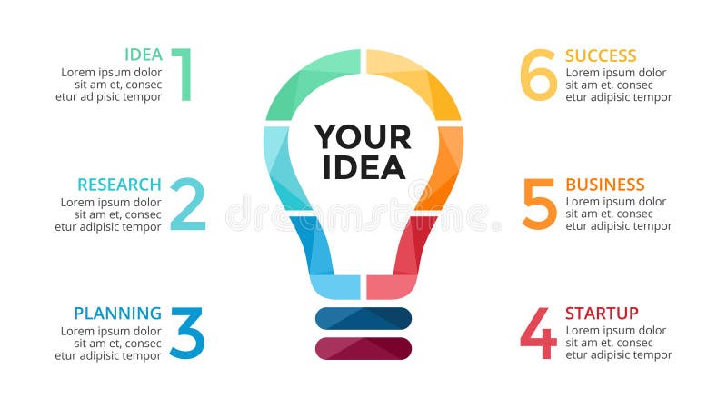 Vector Light Bulb Infographics Set. 3, 4, 5, 6, 7 Options, Parts, Steps ...