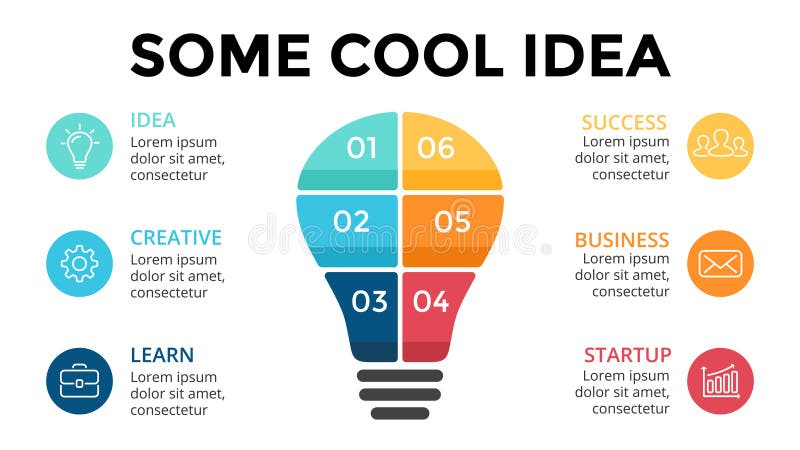 Vector Light Bulb Infographic. Template for Diagram, Graph ...
