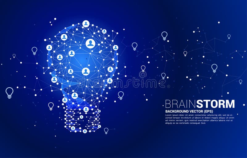 Vector Light Bulb from Wireframe Polygonal Lines Connect Dot Geometric ...