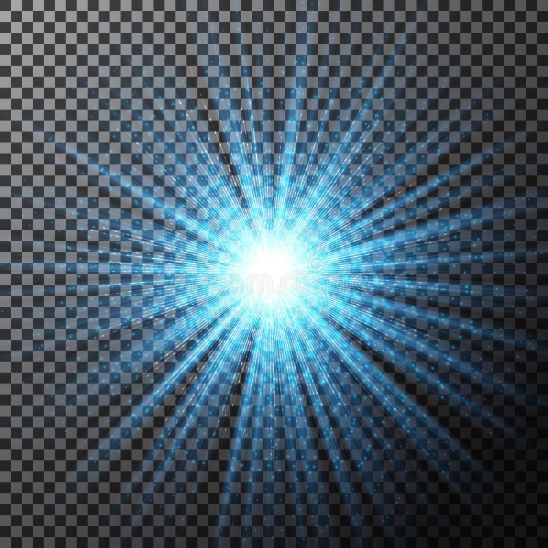 Vector Light Effect. Isolated on Transparent. Glowing Star Rays. Stock ...