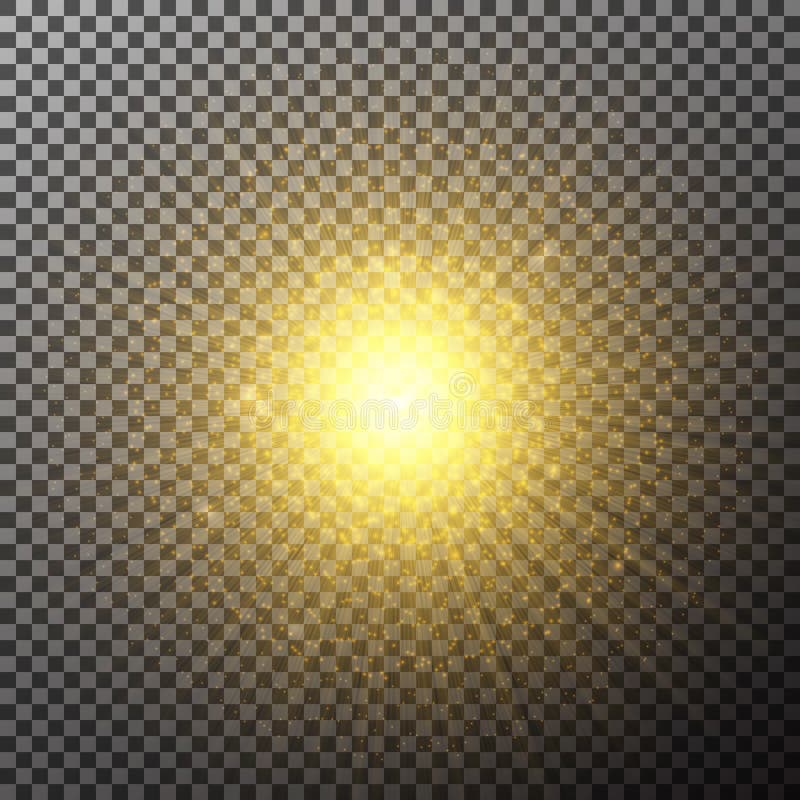 Vector Light Effect. Isolated on Transparent. Glowing Star Rays. Stock ...
