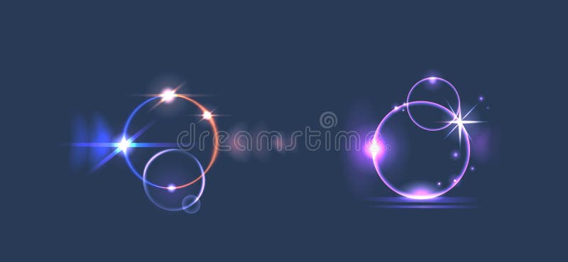 Vector Light Effects, Dynamic Vibrant Glowing Rings, Radiant Visual ...