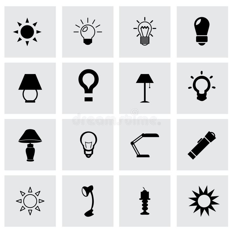 Vector light icon set stock vector. Illustration of fluorescent - 72715394
