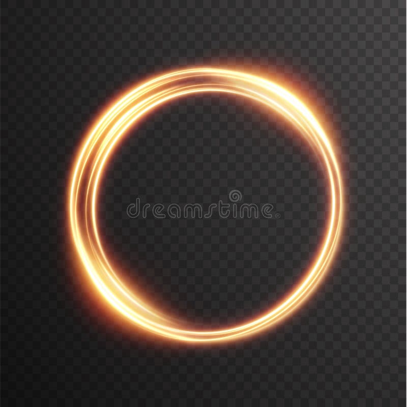 Vector Light Line Effect of Golden Circle. Stock Illustration ...