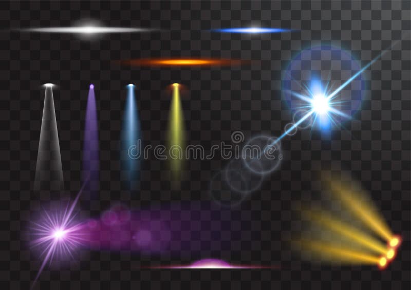 Vector Light Sources, Concert Lighting, Stage Spotlights Set. Concert ...