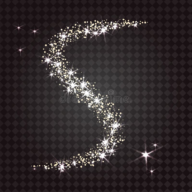 Vector Light Trace with Star Glitter Flare Stock Vector - Illustration ...