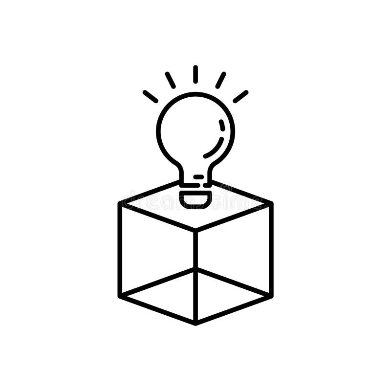 Vector Lightbulb Creative Box Idea. Bulb Startup Studio Box Logo ...
