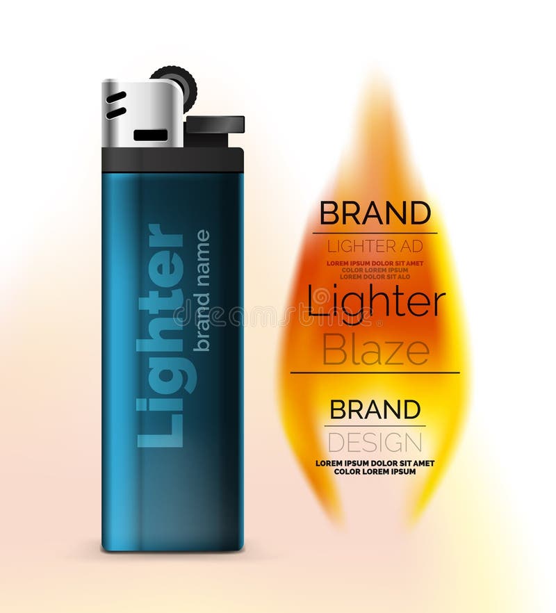 Vector Lighter Ad Template with Orange Blaze Stock Illustration ...