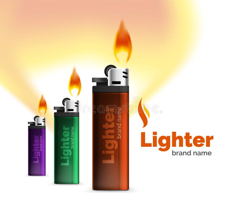 Vector Lighter Ad Template with Orange Blaze Stock Illustration ...