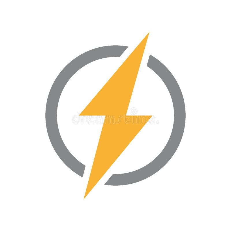 Vector Lightning Bolt with Circle Logo. Unique Thunder and Flash ...