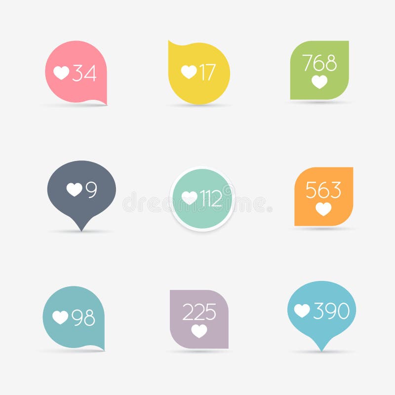 Vector Like Counter Button Icon Set. Communication and Network, Stock ...