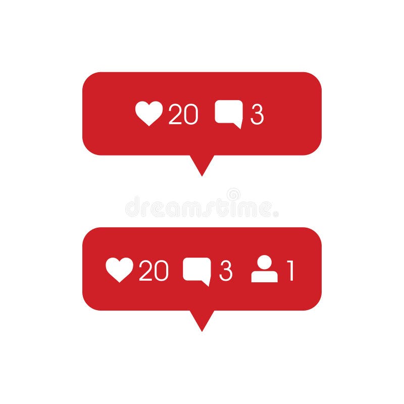 Vector - Like, Follower, Comment Vector Icons Set. Template of Counter ...
