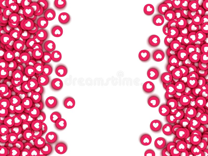 Vector Like Heart Icons Web Buttons Falling Stock Vector - Illustration ...
