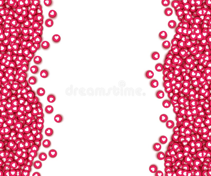 Vector Like Heart Icons Web Buttons Falling Stock Vector - Illustration ...