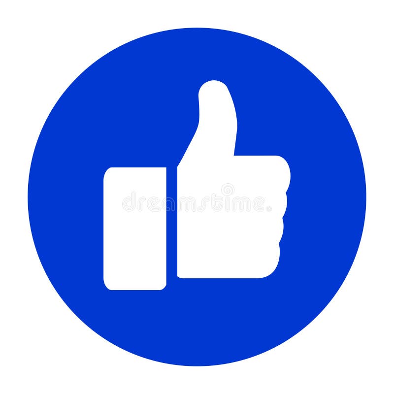 Vector Like Icon on Blue Circle Stock Vector - Illustration of approve ...