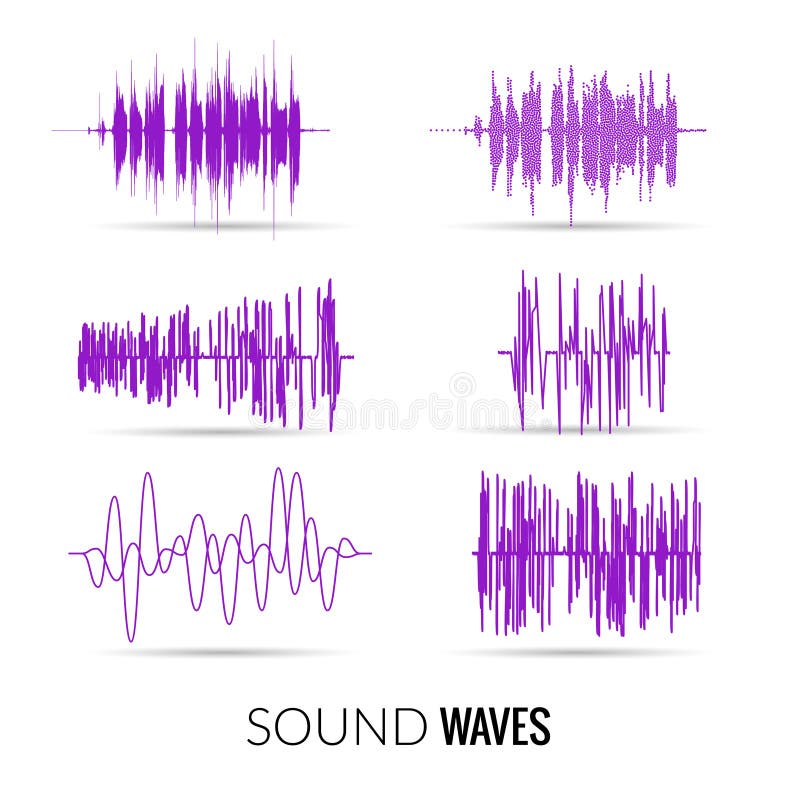 Set of Sound Audio Waves Music. EQ Musical Melody Technology. Record ...