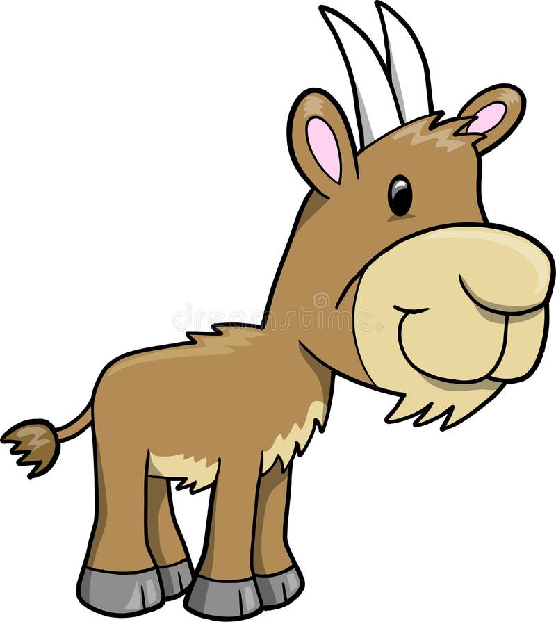 Vector lindo de la cabra ilustración del vector. Ilustración de granja ...