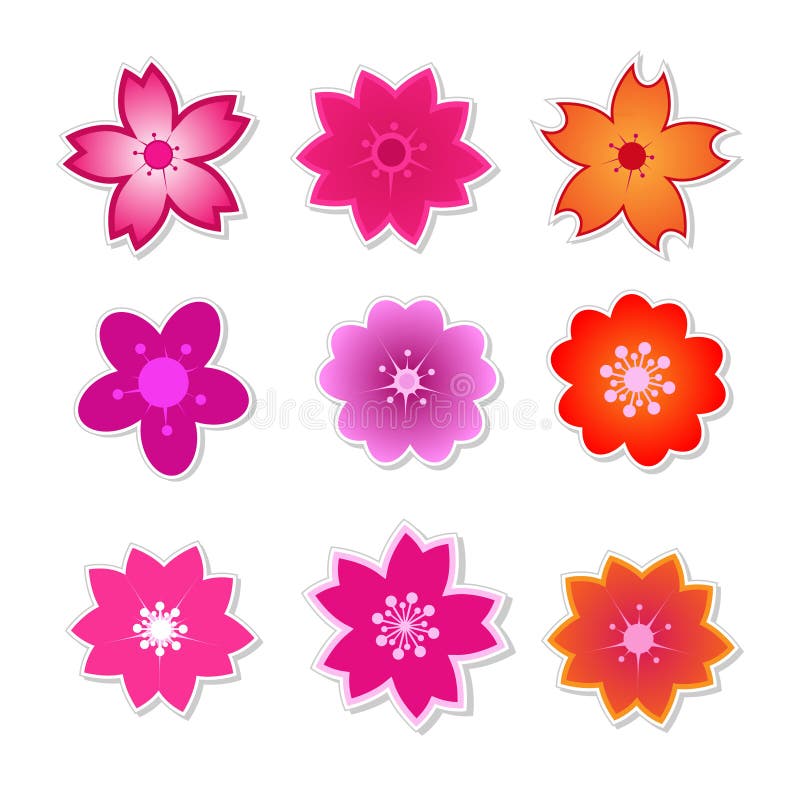 Vector Lindo De Sakura De La Flor Ilustración del Vector - Ilustración ...