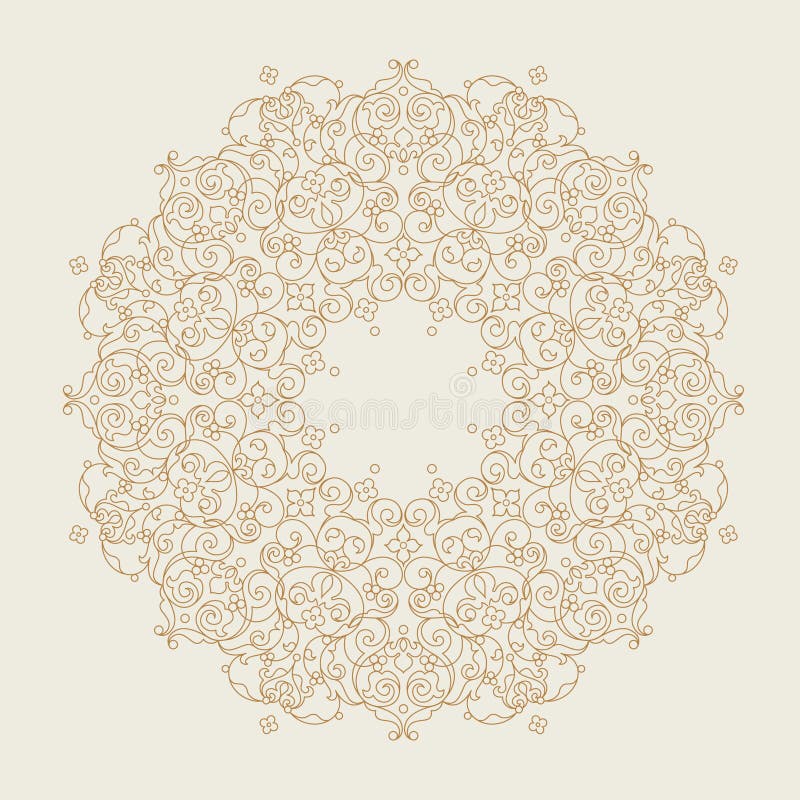 Vector Line Art Seamless Border in Eastern Style. Stock Vector ...
