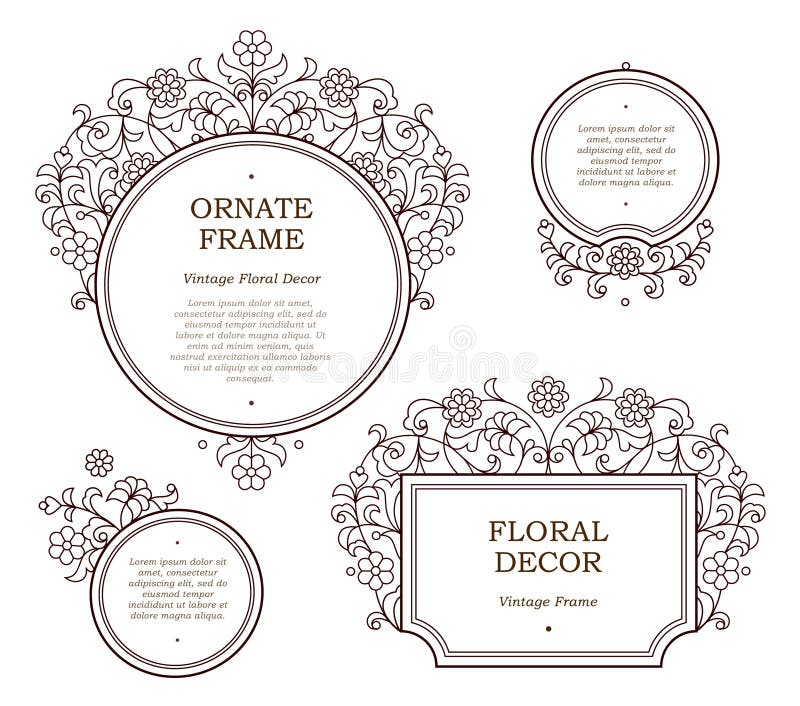 Vector Line Art Frames for Design Template. Stock Vector - Illustration ...