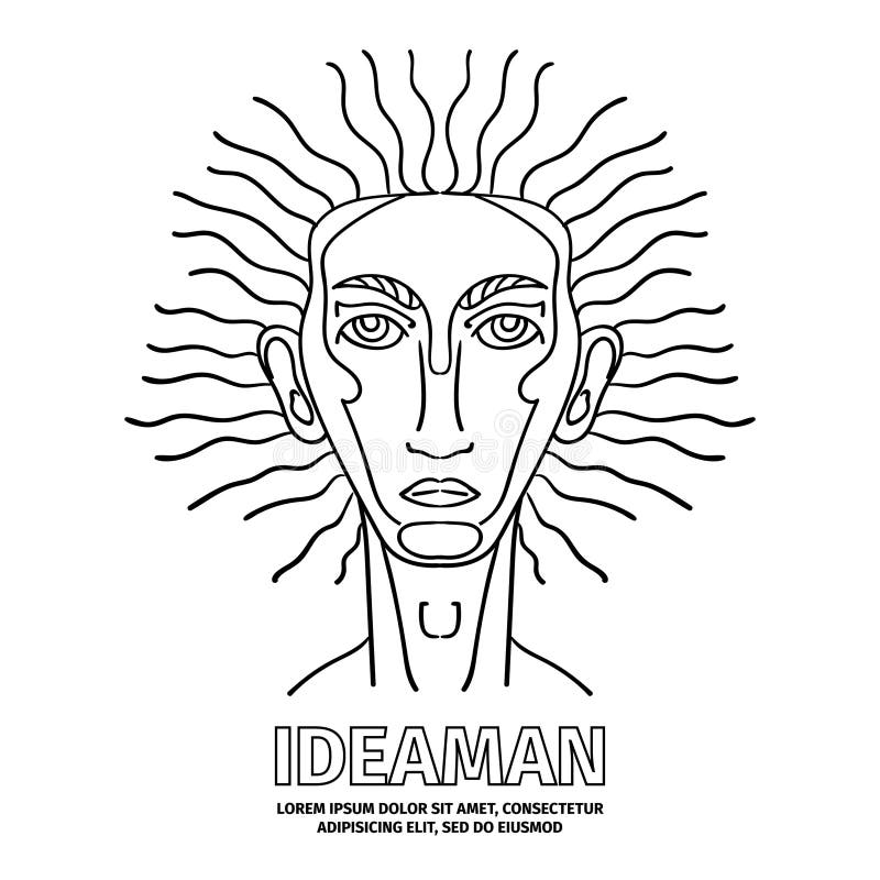 Vector Line Art Logotype with Genius. Stock Vector - Illustration of ...