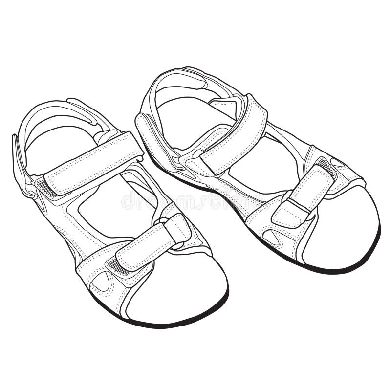 Sandal Sketch Sketch Coloring Page