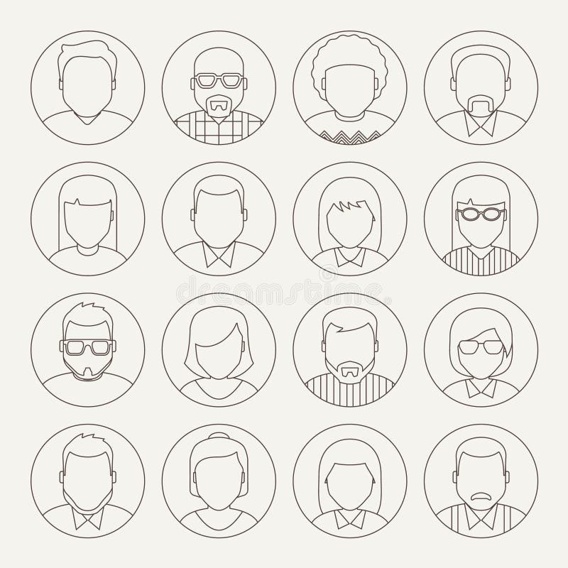 Flat Avatar Character Icons Set 1 Stock Vector - Illustration of cute ...