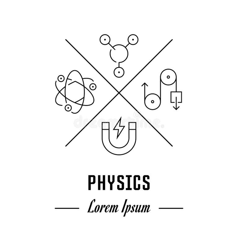 Vector Line Banner Physics stock illustration. Illustration of ...