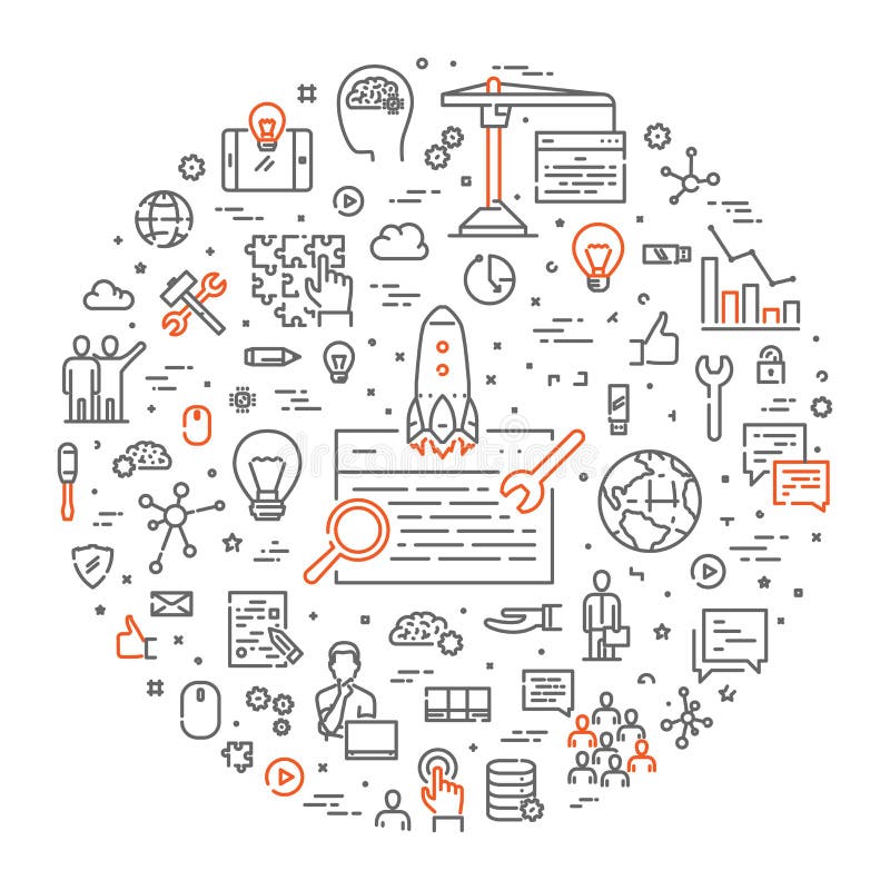 Vector Line Banner for Search Engine Optimization Stock Illustration ...