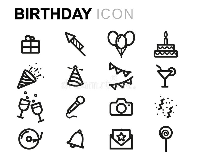One Line Birthday Cake with Candle Minimalist Design Banner Vector ...