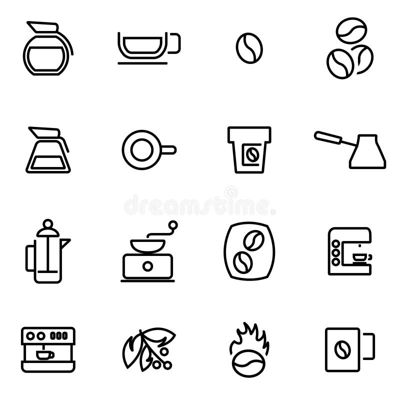 Line art coffee 1 stock vector. Illustration of icons - 14977733