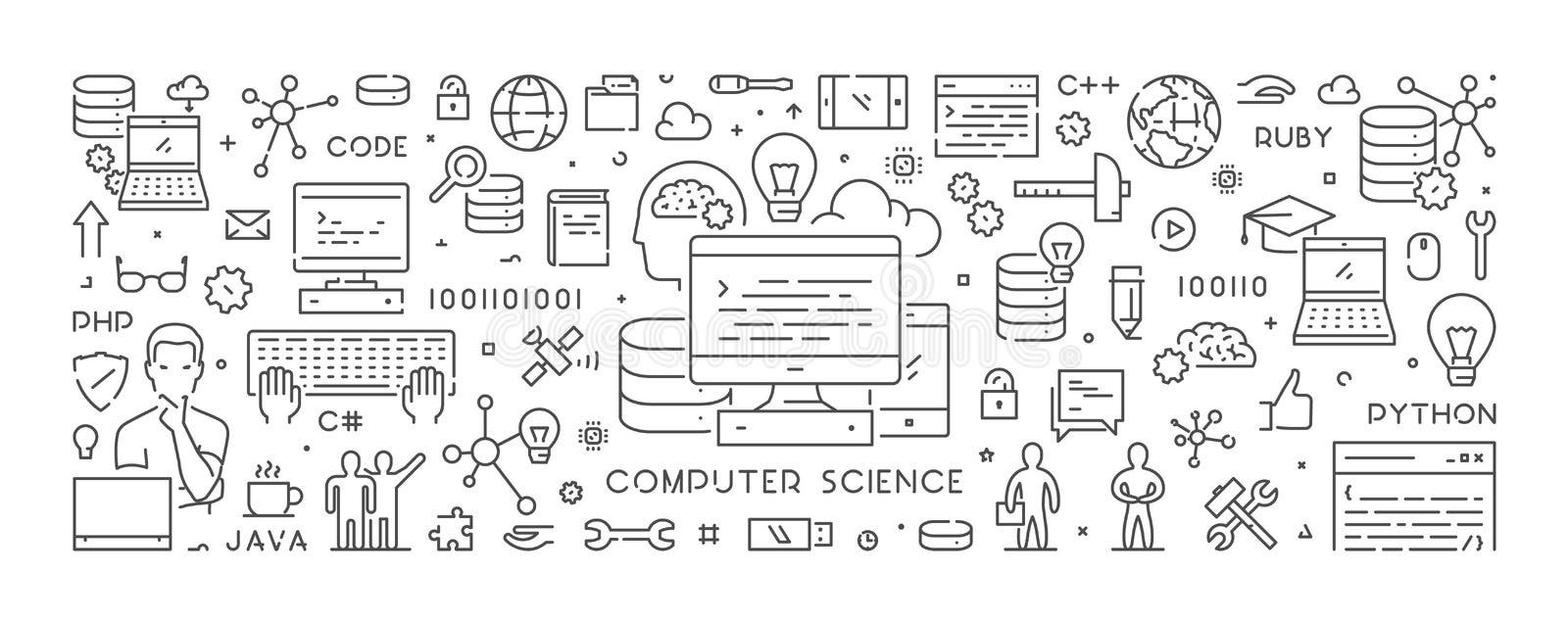 Horizontal Banner with Hands Typing on Laptop Keyboard and Various ...