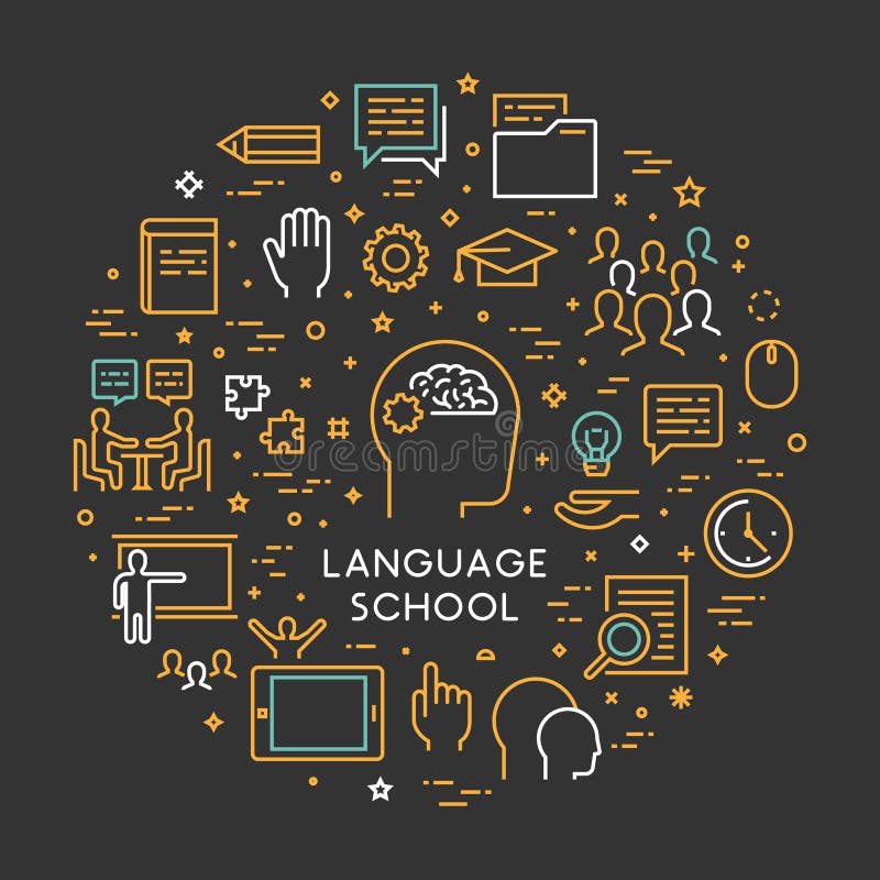 Line Web Concept for Computer Science Stock Illustration - Illustration ...