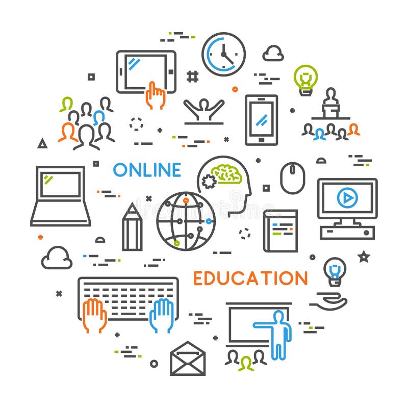 Line Concept for Computer Science. Stock Illustration - Illustration of ...