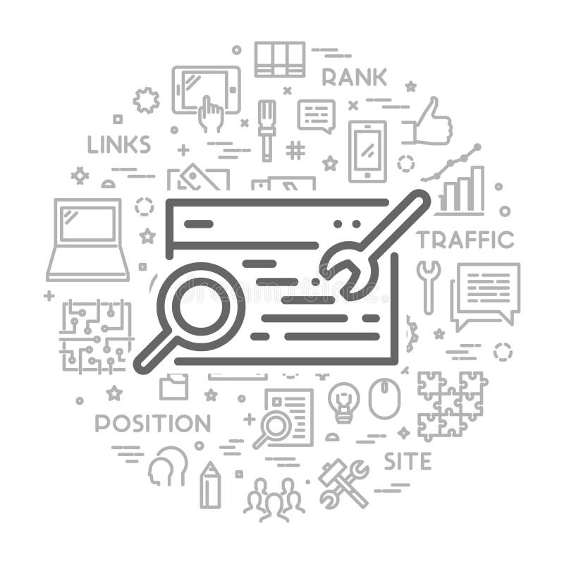 Vector Line Concept for Search Engine Optimization Stock Vector ...